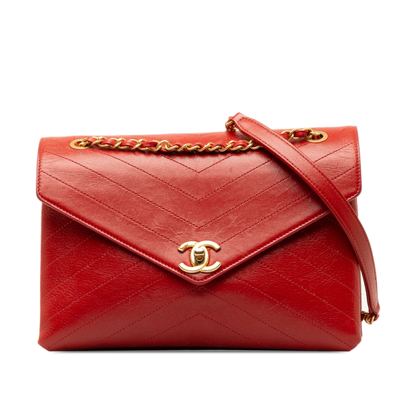 CHANEL | Bags | Chanel Medium Cc Chevron Lambskin Envelope Flap ...